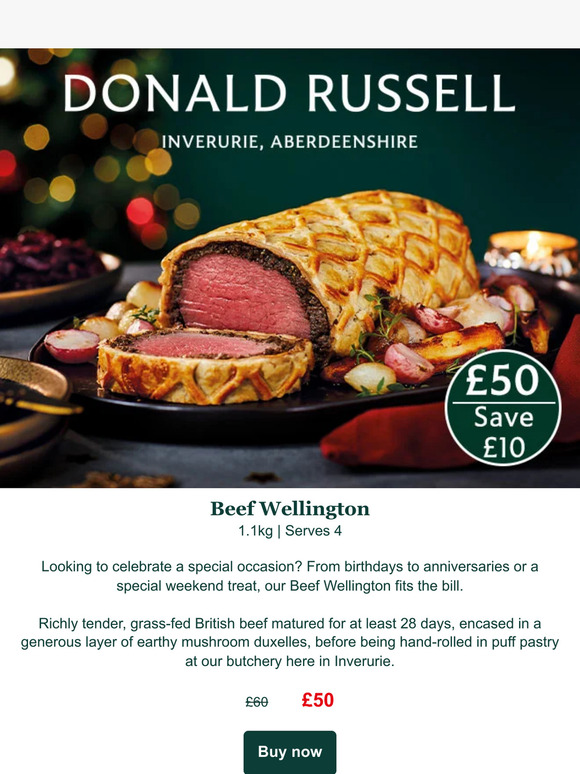 Donald Russell: Beef Wellington now £50 💥 | Milled