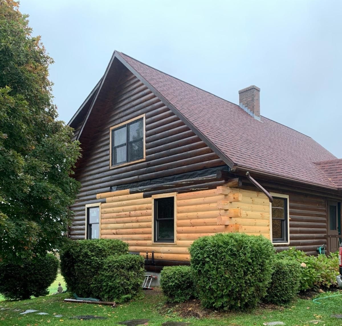 Perma-Chink Systems: What Happens When A Gutter Leaks On A Log Home ...