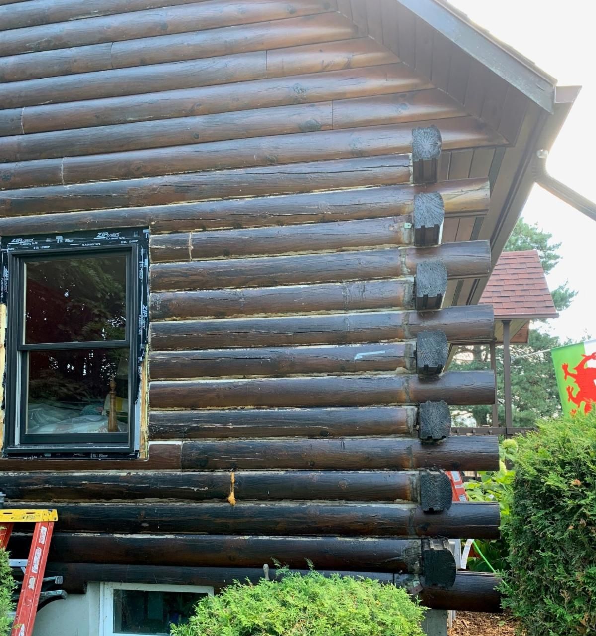 Perma-Chink Systems: What Happens When A Gutter Leaks On A Log Home ...