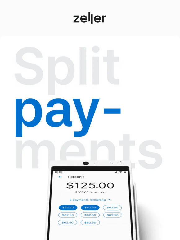 Zeller: Keep customers happy with Split Payments on Zeller Terminal | Milled