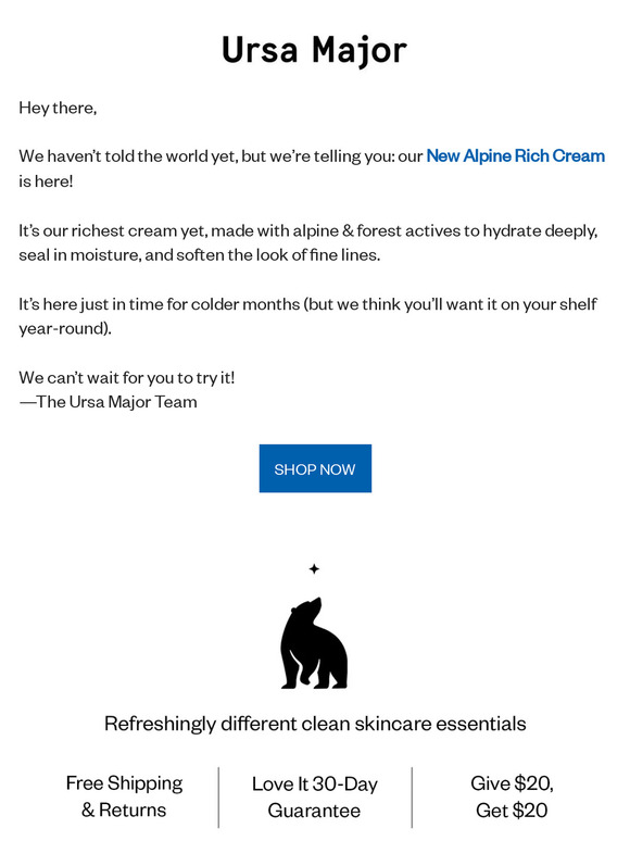 Ursa Major: Early access: Alpine Rich Cream 🏔️ | Milled
