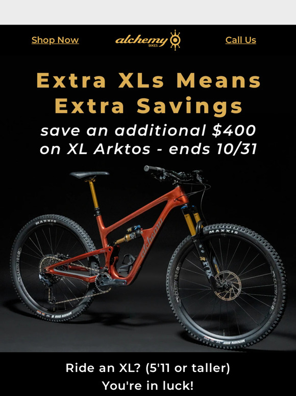 Alchemy Bicycles: XL Bikes Save Extra $400 - Ends Soon! | Milled