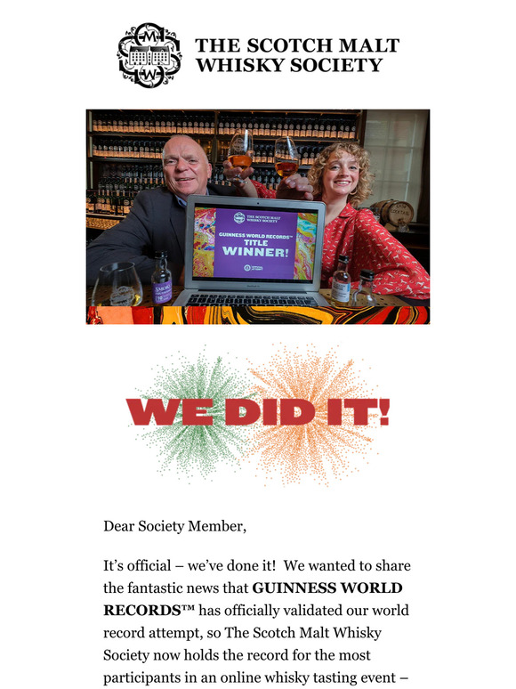 The Scotch Malt Whisky Society: Guinness World Record Set! | Milled