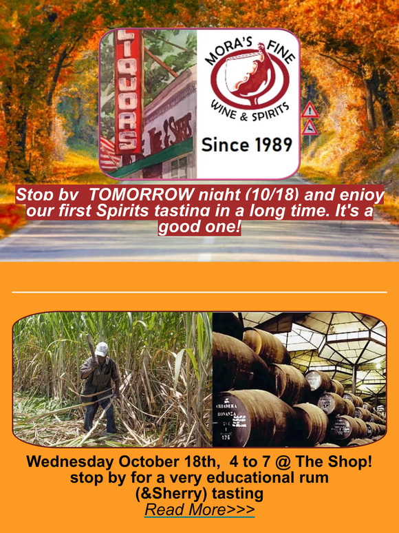 Mora's Fine Wine & Spirits: Tomorrow! Rum & Sherry Seminar @ Mora's 😀 ...