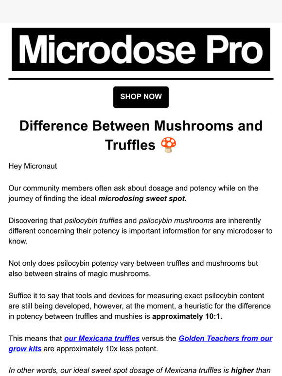 Microdose NL: 🍄 Truffles and Mushies, is there a difference? | Milled
