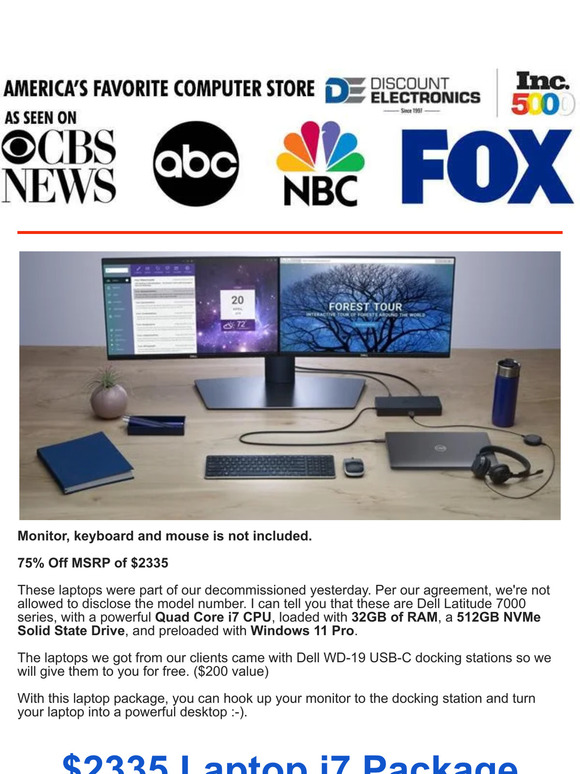 Discount Electronics: 😍 75% Off Dell i7 32GB Windows 11 Laptop Package ...