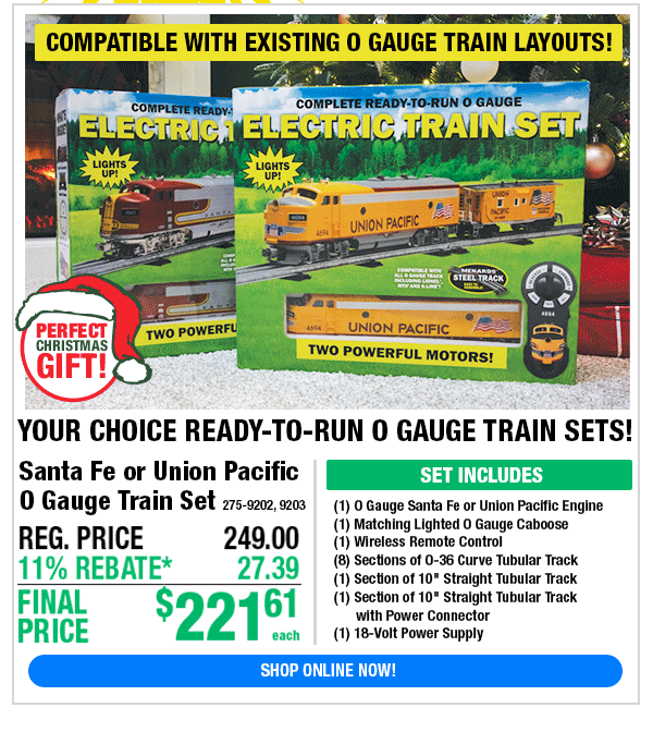 Menards: New! Santa Fe & Union Pacific Train Sets! | Milled