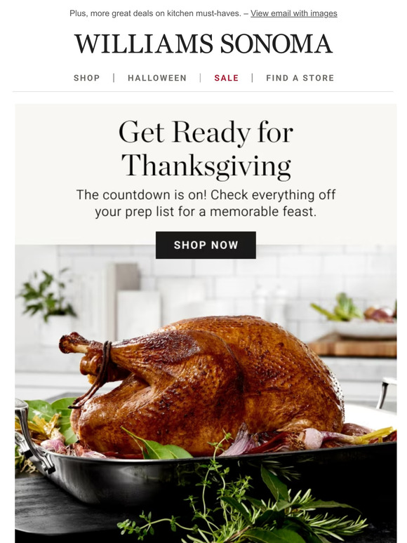 Williams-Sonoma: Guide to Willie Bird turkeys + essential Thanksgiving ...