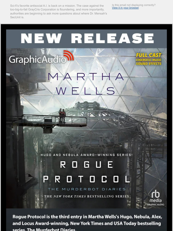 GraphicAudio: NEW RELEASE! The Murderbot Diaries 3: Rogue Protocol by ...