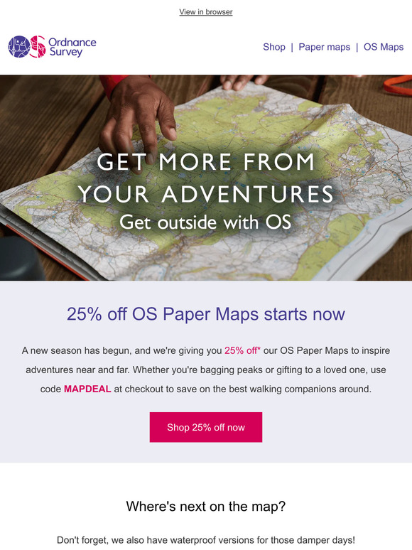 Ordnance Survey: Our best selling OS paper maps are on sale 😍 | Milled