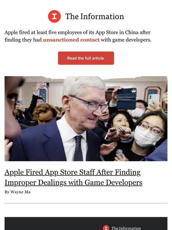 The Information: Exclusive: Apple Fired App Store Staff After Finding ...