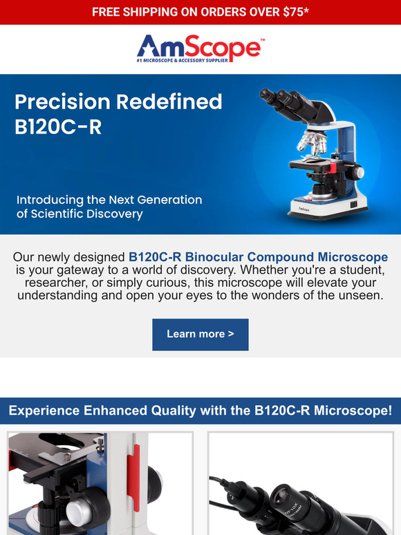 AmScope: 🔬 Introducing the Newly Designed B120C-R by AmScope | Milled