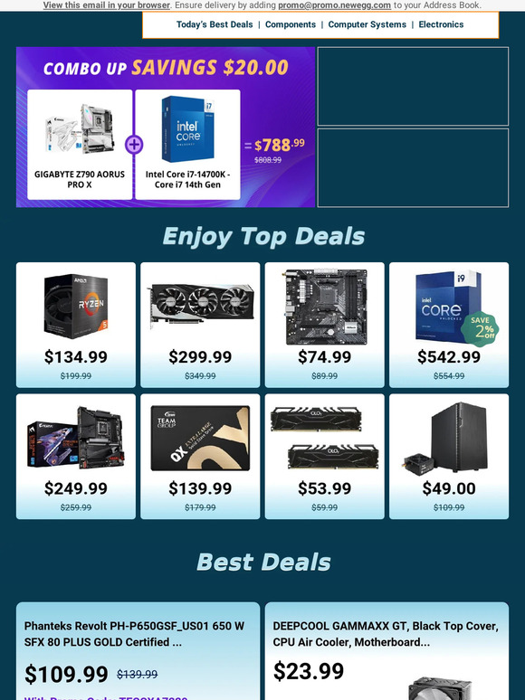 Newegg: 🔥 New: Intel 14th Gen + GIGABYTE Z790 AORUS PRO X Combo! | Milled