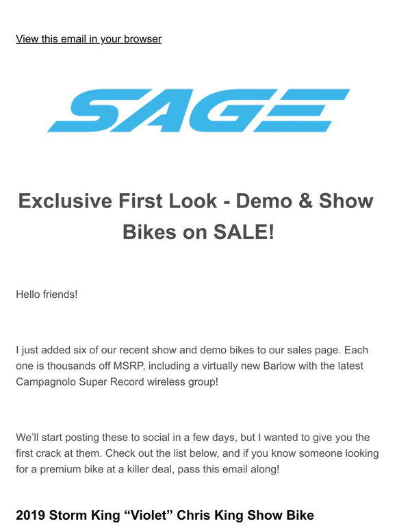 Sage Titanium Bicycles: First Look!!! Show Bike Special Sale | Milled