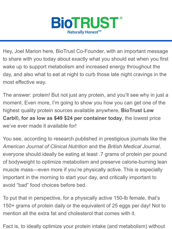 BioTrust: The Best Protein (If You’re Over 40) | Milled