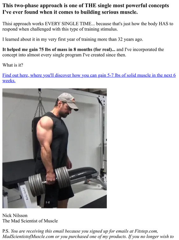 fitstep: Gain 5-7 lbs of solid muscle in the next 6 weeks...here's how ...