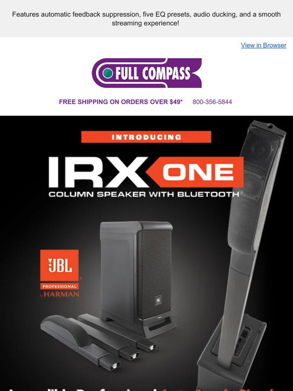 Full Compass: JBL's All-New IRX ONE Column PA Is Here! | Milled