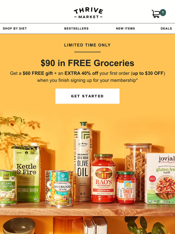 Thrive Market: Get $90 in FREE groceries to freshen up your pantry | Milled