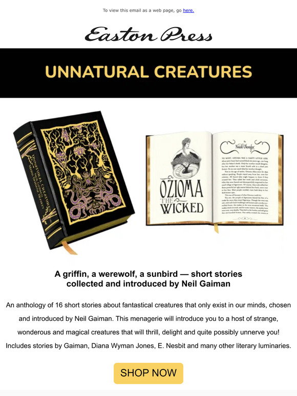 Easton Press: Discover enchanting tales: Unnatural Creatures by Neil ...