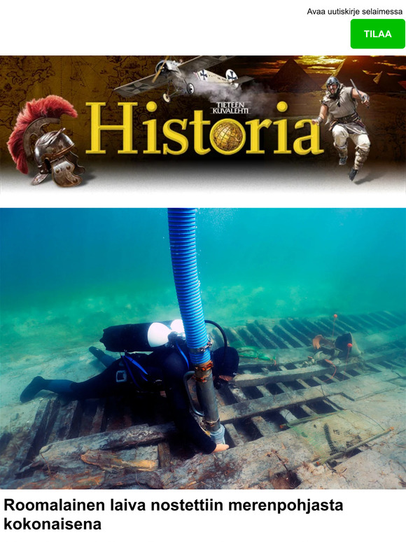 Historia: Roomalainen laiva nostettiin merenpohjasta kokonaisena | Milled