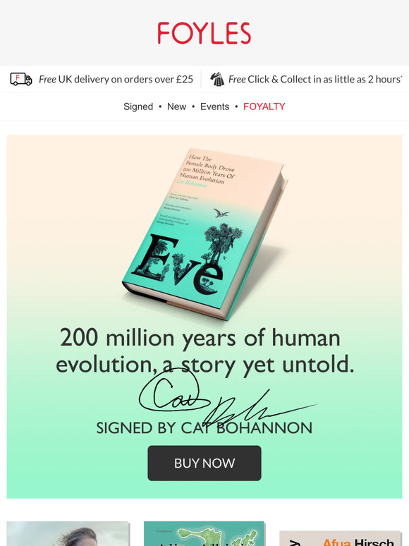 Foyles: Signed Eve, a revolutionary feminist take on evolution | Milled