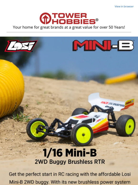 Tower Hobbies: Check Out the New Losi Mini-B 1/16 2WD Buggy Brushless ...