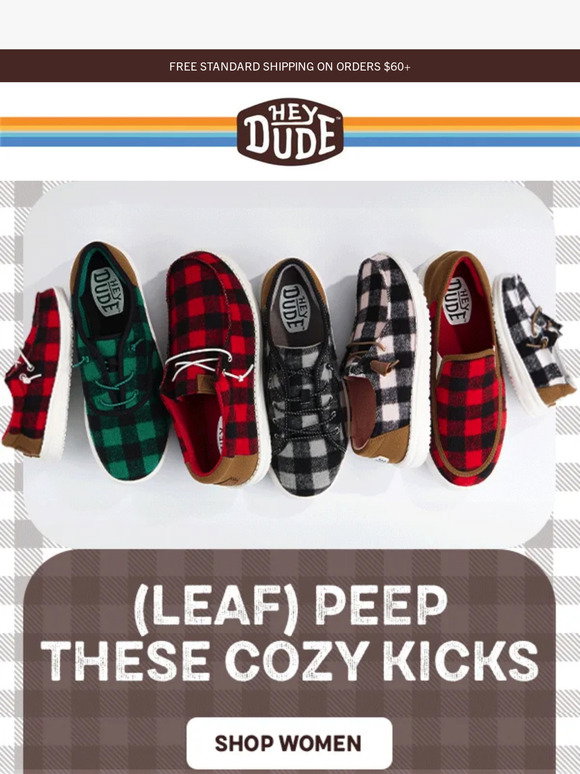 Hey Dude: Unpack those fall fits 🍂 Featuring NEW Buffalo Plaid | Milled