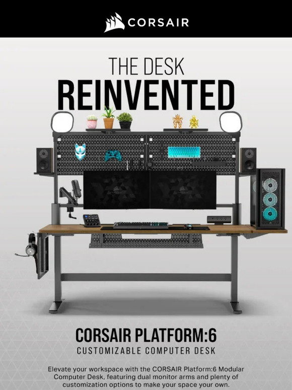 Corsair: Platform:6 Sit-and-Stand Desk - Elevate Your Workspace | Milled