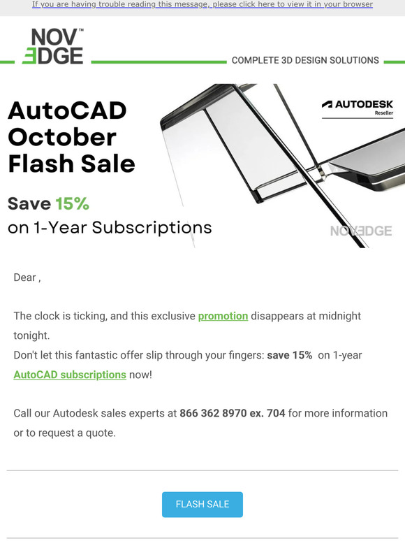 Novedge: AutoCAD Flash Sale:Final Day! | Milled