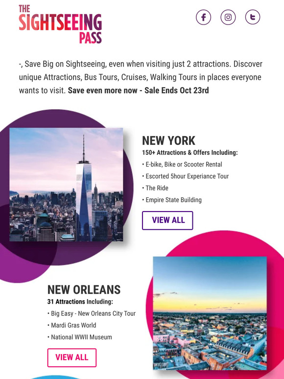 Sightseeing Pass: October Sale - Save with Sightseeing Passes | Milled