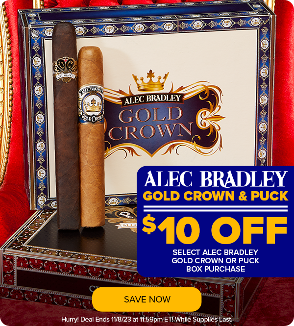 Thompson Cigar: $10 Off Alec Bradley Puck And Gold Crown | Milled