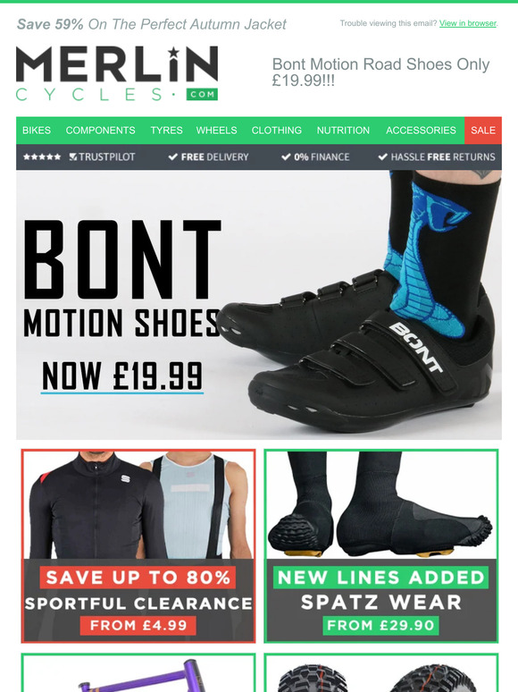 Merlin Cycles: Bont Motion Road Shoes Only £19.99!!! | Milled