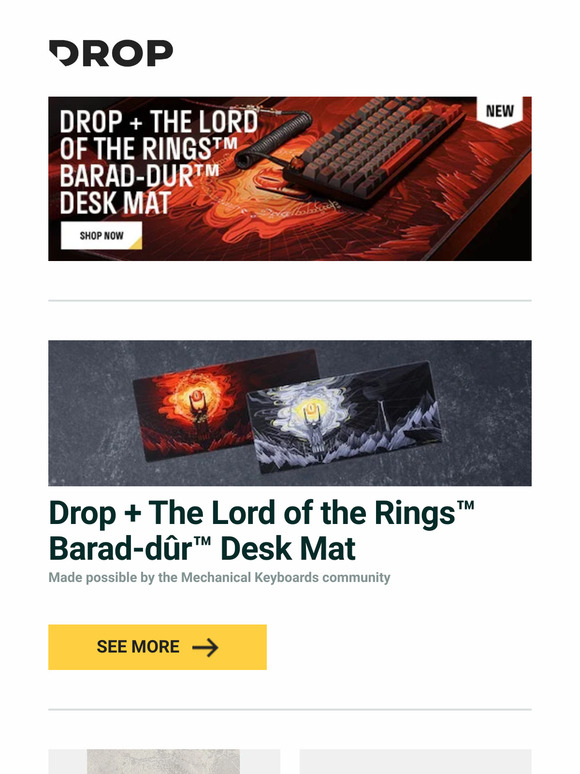 Drop: Drop + The Lord of the Rings™ Barad-dûr™ Desk Mat, Drop + The ...