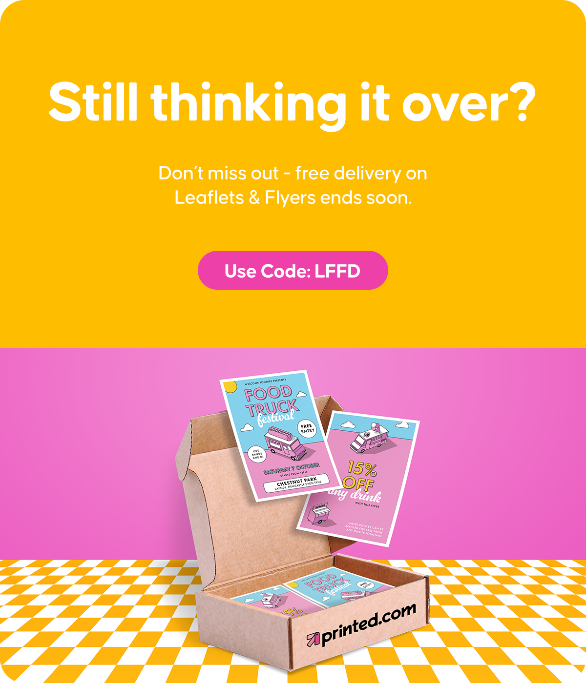 Printed: Free delivery on Leaflets & Flyers ends soon | Milled