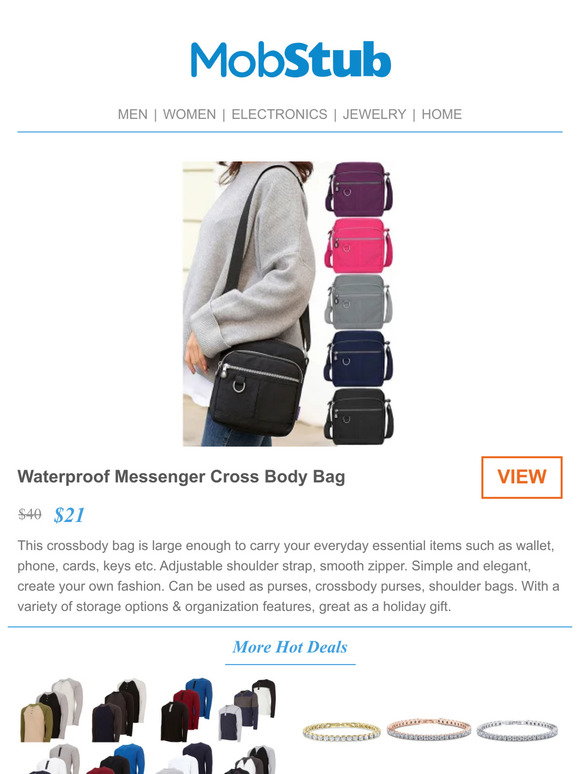 MobStub: Waterproof Messenger Cross Body Bag - ONLY $21! | Milled