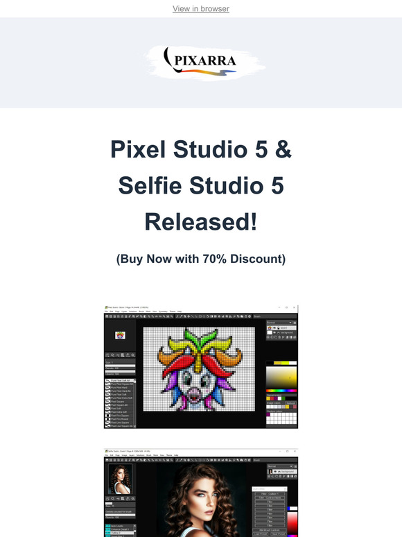 Pixarra: Pixel Studio 5 & Selfie Studio 5 Released! | Milled