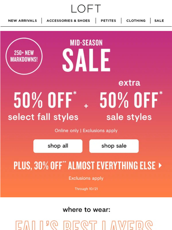 Loft: Layers to ️(+ extra 50% off sale!) | Milled