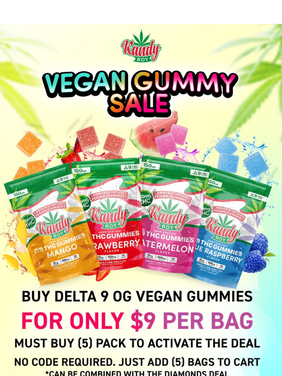 Kandy Boy: Delta 9 Vegan Gummies for only $9 per Bag + | Milled