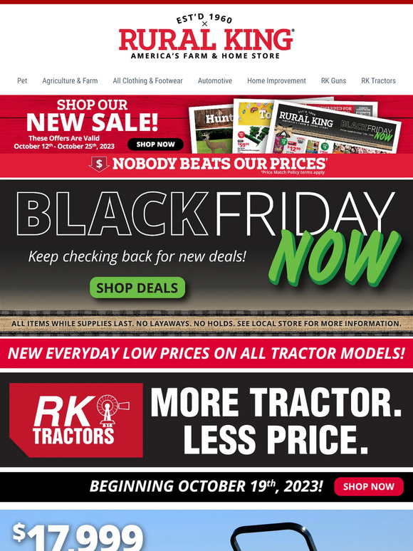 Rural King: New Everyday Low Prices on All RK Tractor Models & Don’t ...