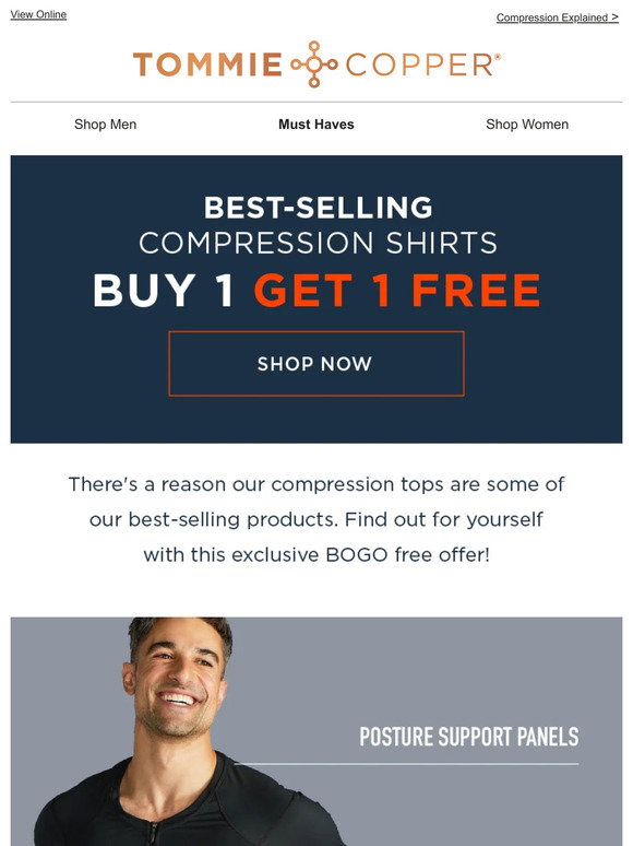 Tommie Copper: Limited Time Offer: BOGO Best-Selling Compression Shirts ...