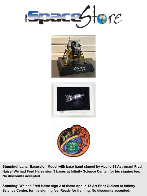 The Space Store: New! CRS 29 Patch and 3 more Apollo LEM Models signed ...