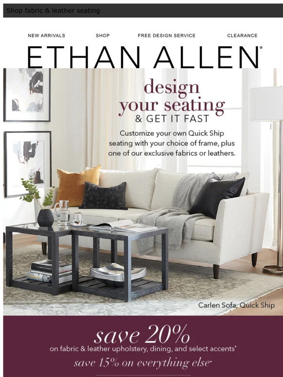 Ethan Allen: Made for & ships fast | Milled