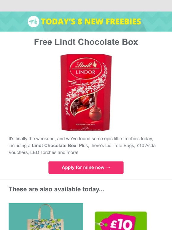 MagicFreebies: Free Lindt Chocolate Box | Milled