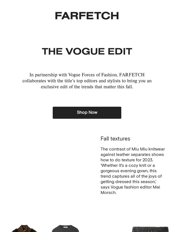 Farfetch: Vogue edits your fall wardrobe | Milled