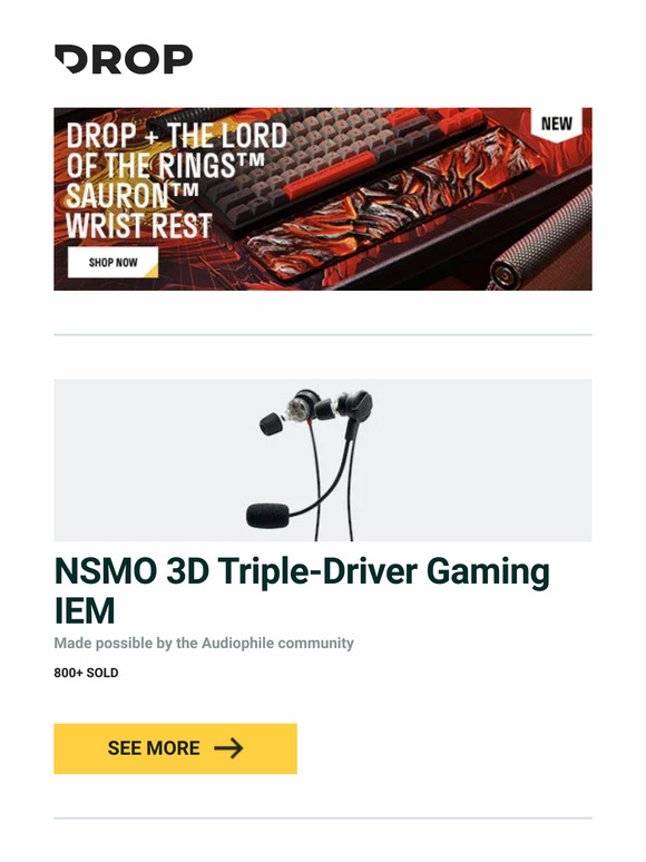 Drop: NSMO 3D Triple-Driver Gaming IEM, RX-Storm S75 Triple-Mode ...