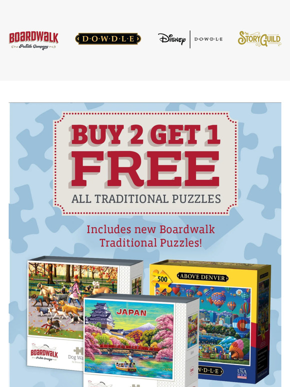 Dowdle: Buy 2, Get 1 Free on all Traditional Puzzles and New Brand | Milled