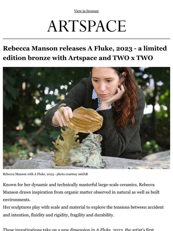 Artspace: Rebecca Manson releases a limited edition bronze with ...