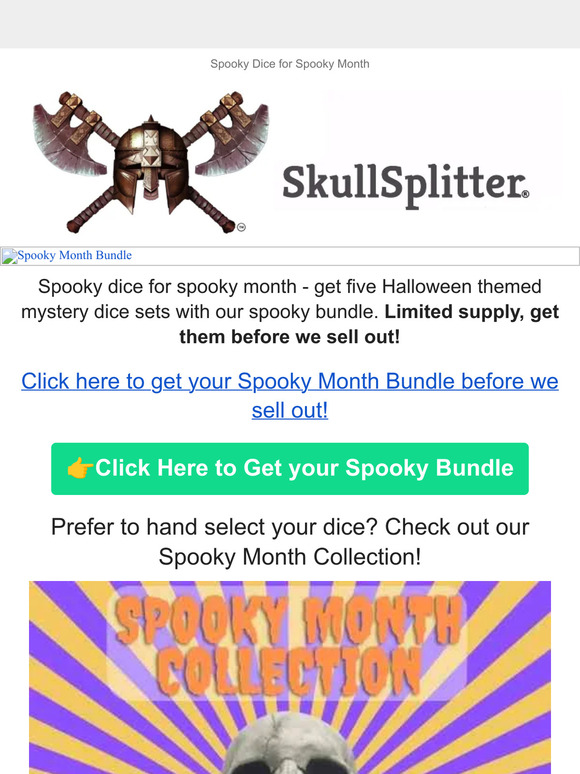 SkullSplitter Dice: Spooky Bundle Ghosts us Soon! | Milled