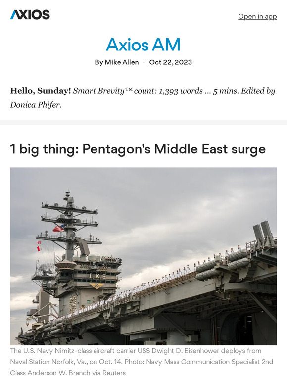 Axios: 🪖 Axios AM: Pentagon's new surge | Milled