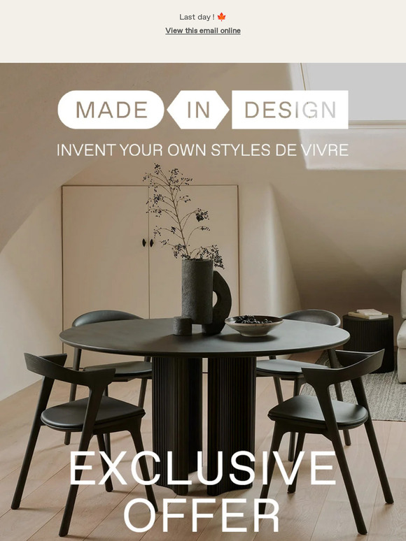 Made In Design: Your exclusive offer ends today | Milled